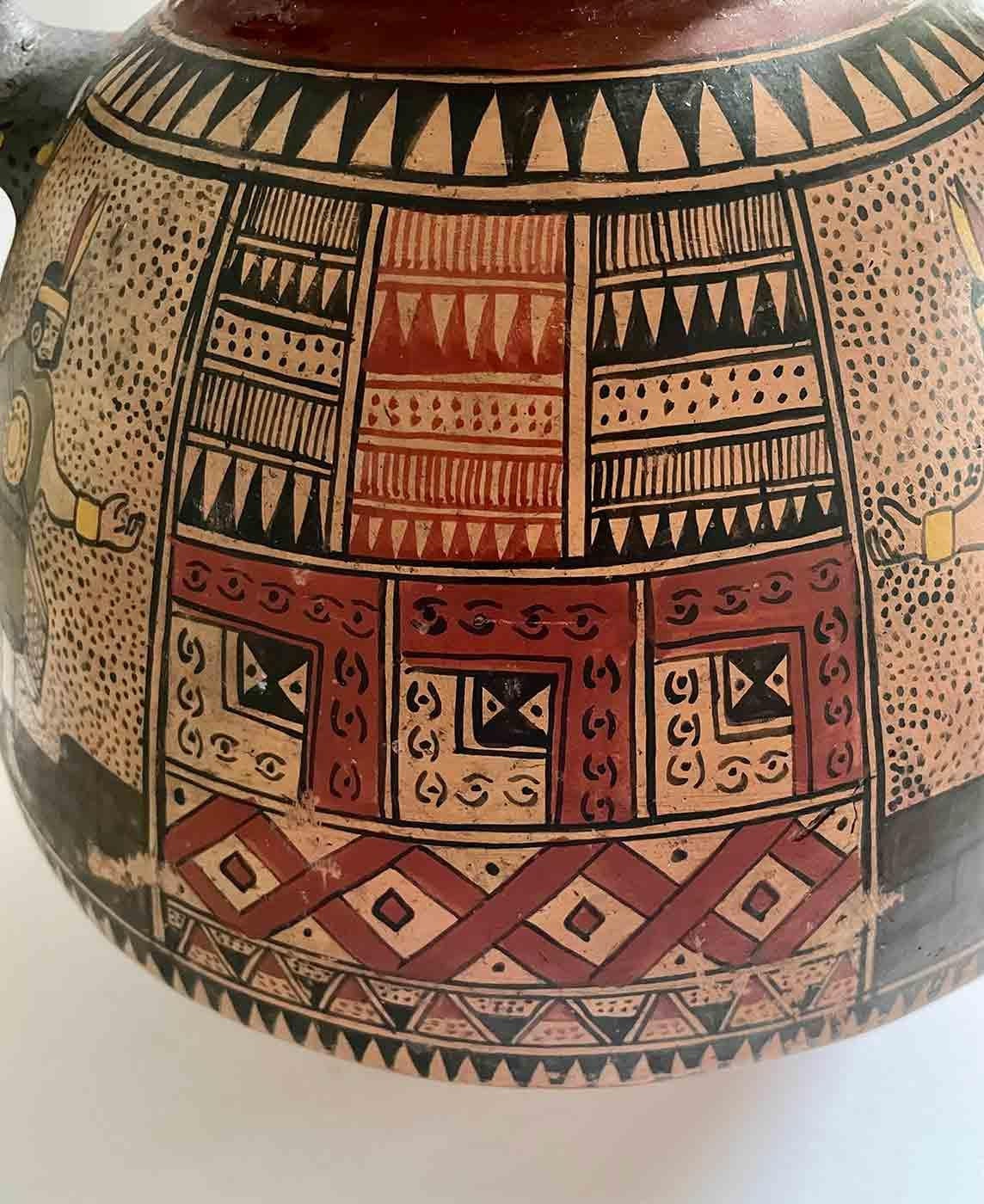 Vintage Peruvian Hand Painted Pottery Jug - Etsy