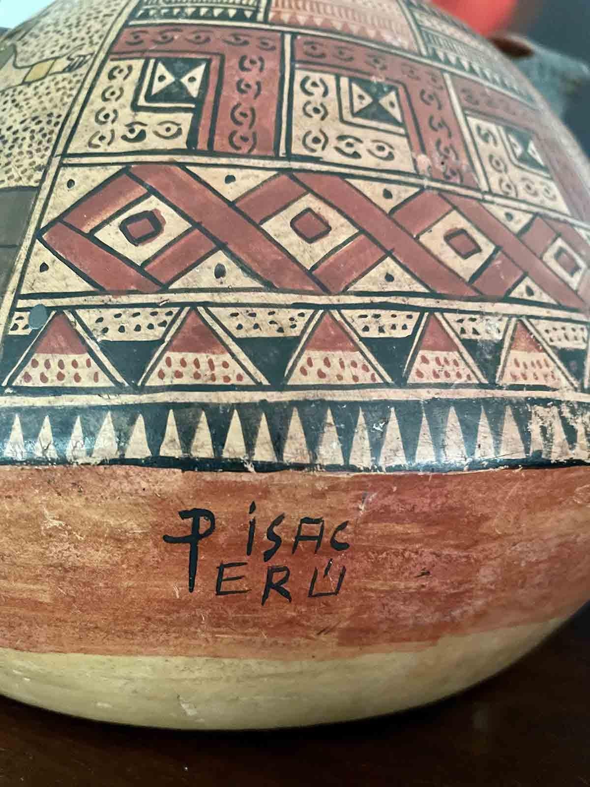 Vintage Peruvian Hand Painted Pottery Jug - Etsy