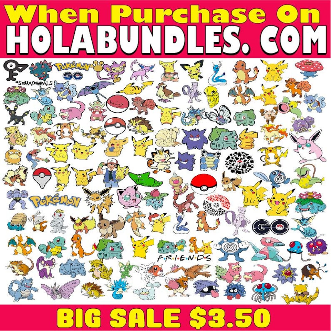Pokemon SVG Bundle for Cricut and Sublimation, Pokemon Cut Files ...