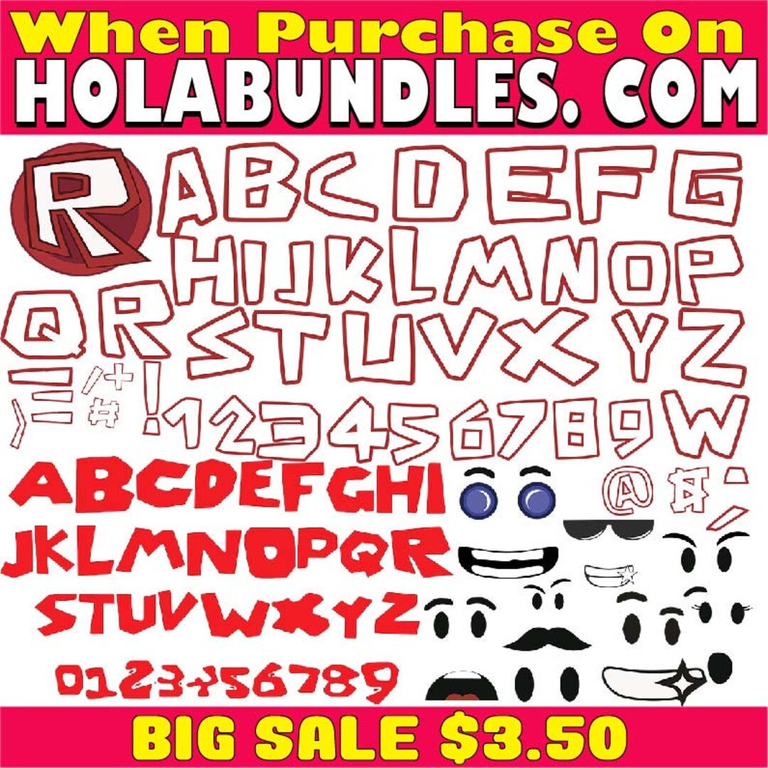 Roblox SVG Roblox Alphabet PNG Roblox TTF Digital Download Layered ...