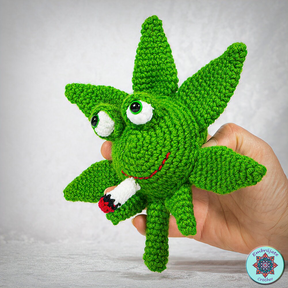 Crochet Marijuana Leaf, Weed Plush Toy, Fake Marijuana Plant Decor ...