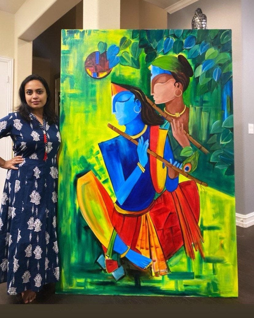 Krishna Abstract Painting