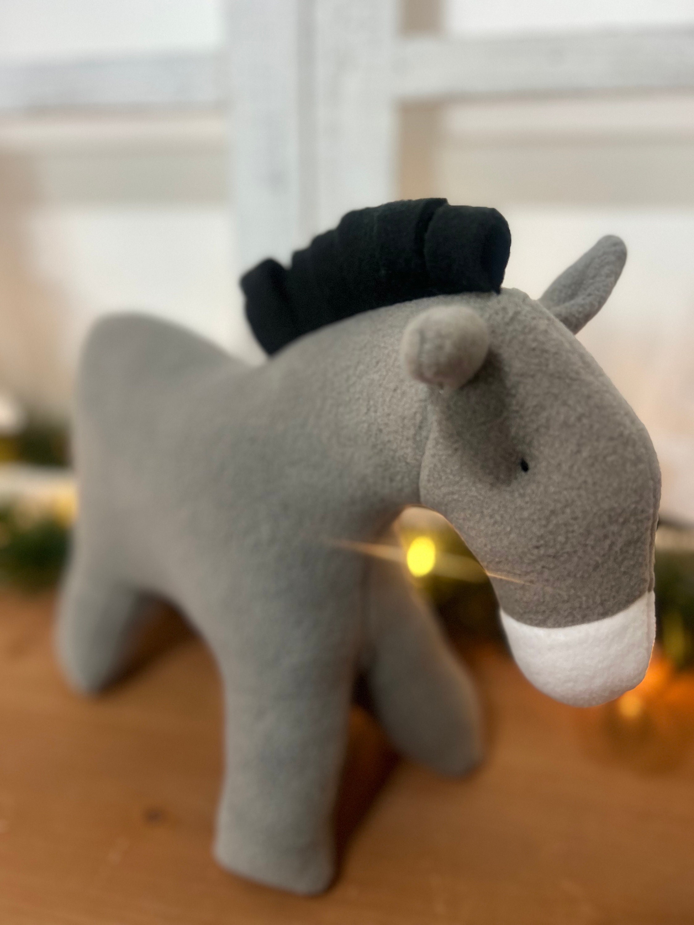 Plush Donkey Stuffed Animal, Farm Animal Plush Toys, Baby Shower Gift ...