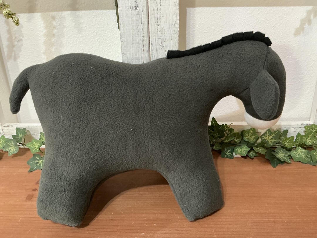 Plush Donkey Stuffed Animal: Gray Fleece Farm Toy - Etsy