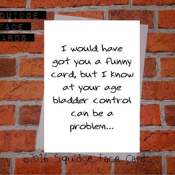 Funny Bladder Card - Etsy