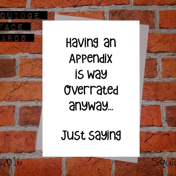 Funny Appendix Card - Etsy