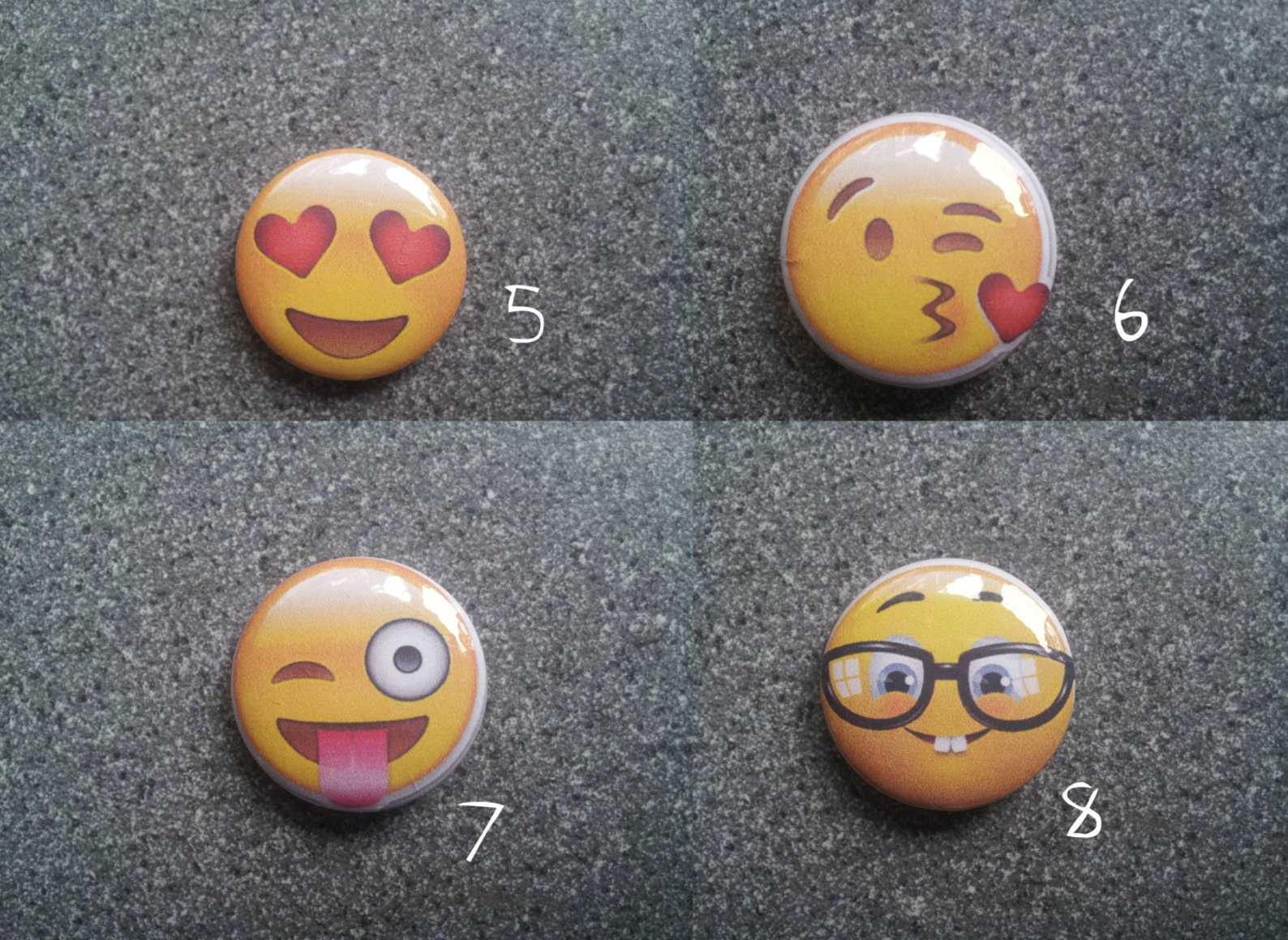 25mm/1 Inch Button Pin Badges Emoji Range Collectable | Etsy UK