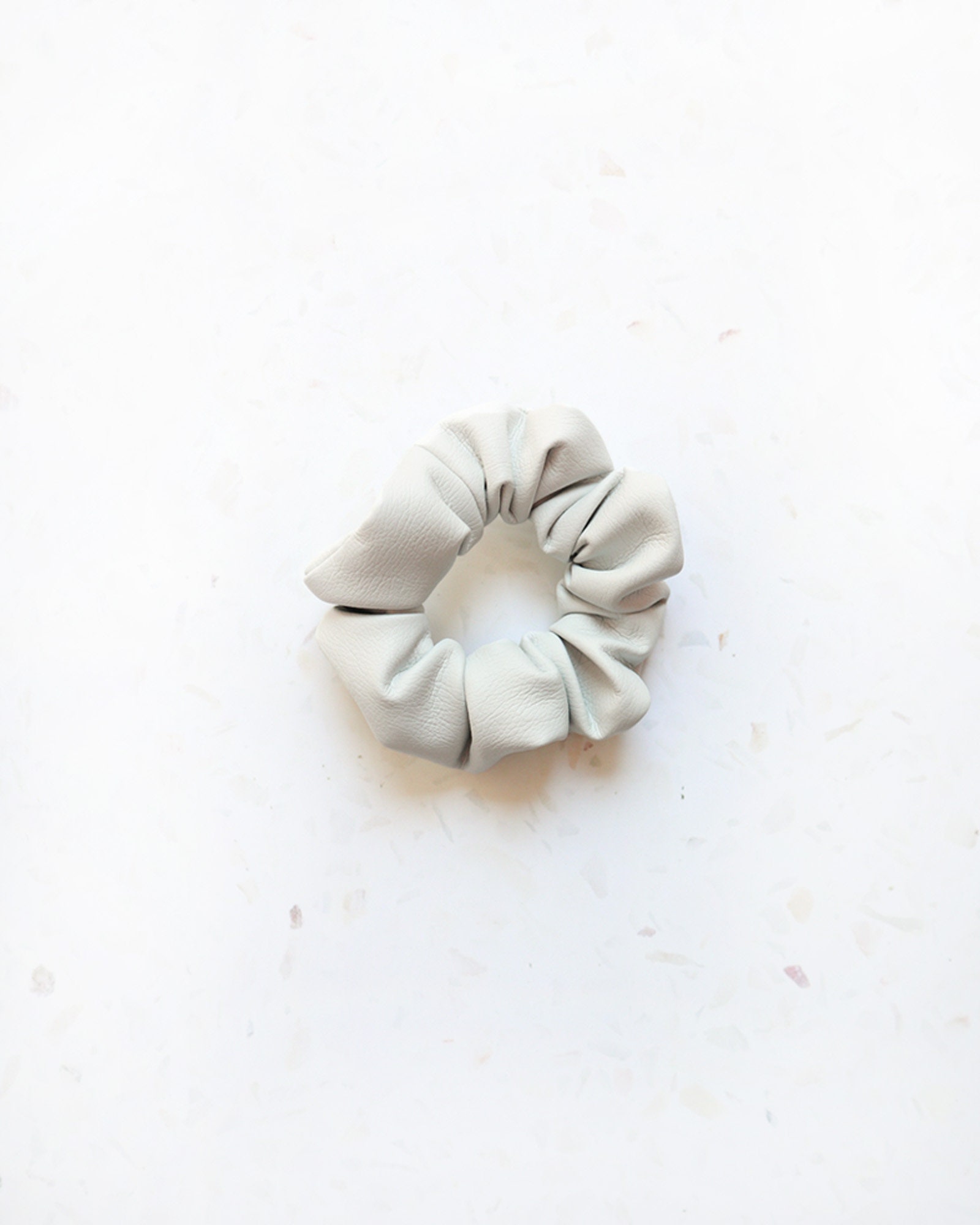 Vegan Leather Scrunchie / Beige Hair Accessory / Vegan Leather Hair Tie ...
