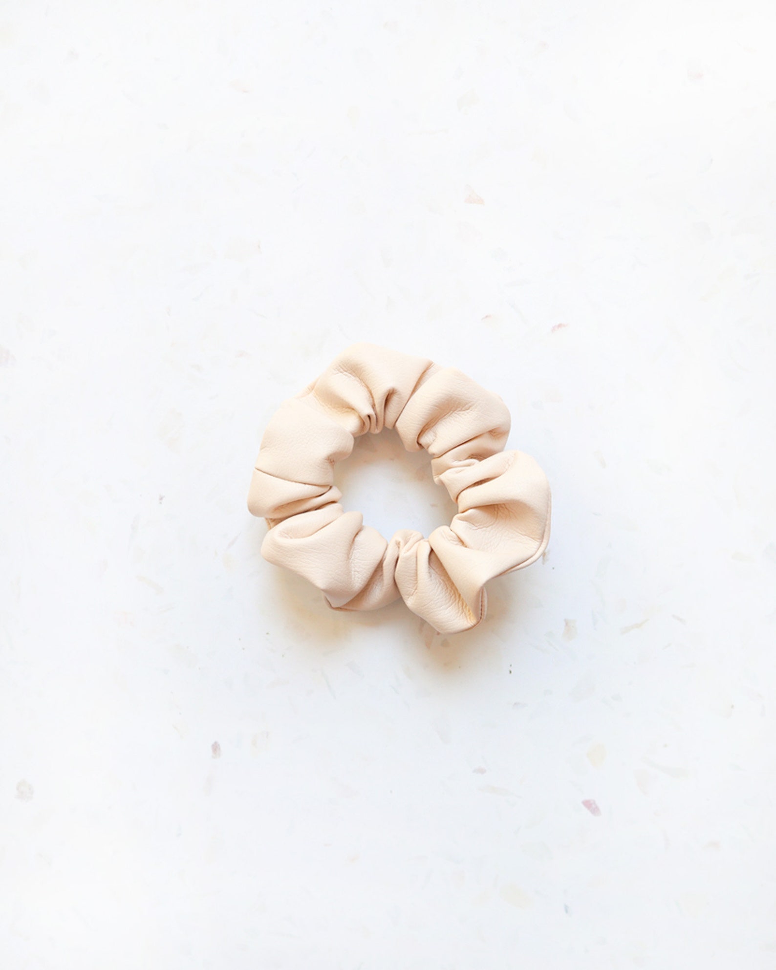 Vegan Leather Scrunchie / Beige Hair Accessory / Vegan Leather Hair Tie ...