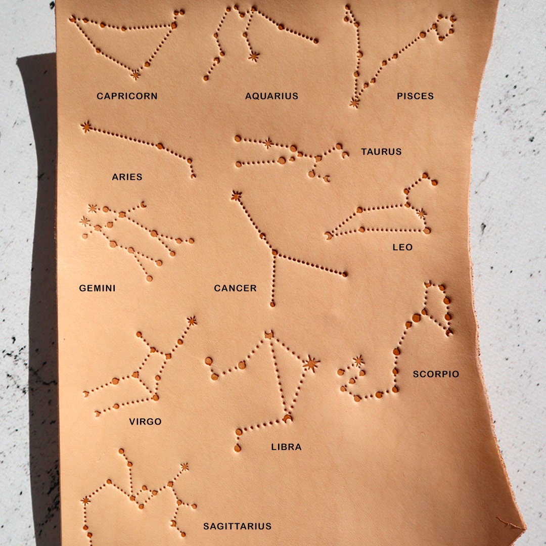 Zodiac Card Holder Leather Astrological Sign Card Case - Etsy