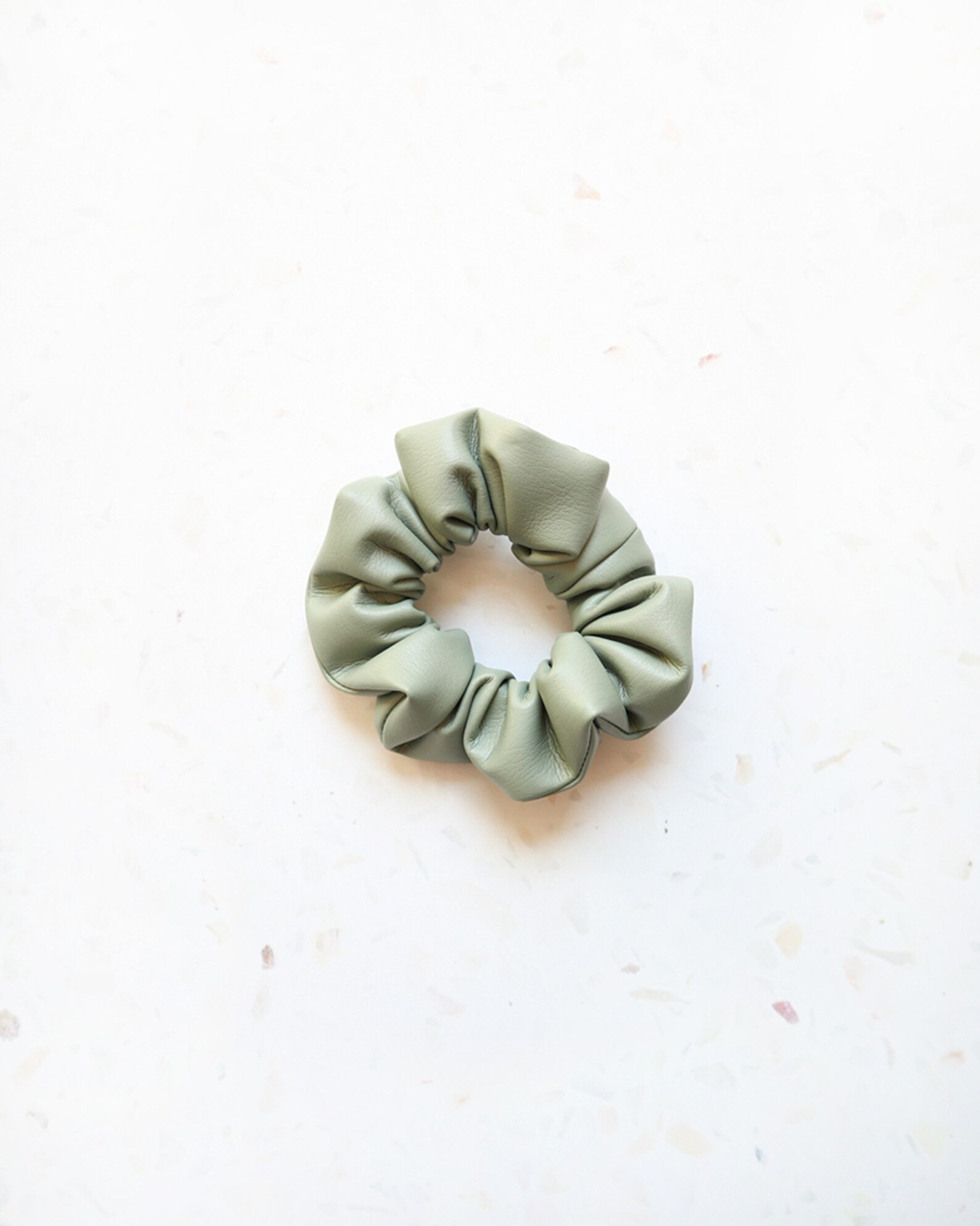 Vegan Leather Scrunchie / Beige Hair Accessory / Vegan Leather Hair Tie ...