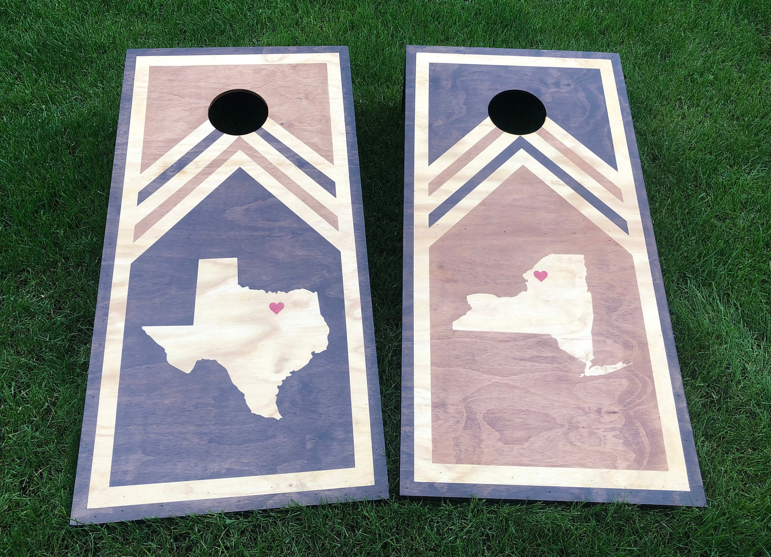 Wedding Retro Cornhole Boards, Personalized With Your Hometown - Etsy