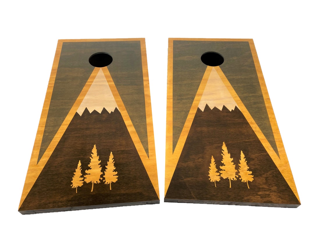Mountain Cornhole Boards, Custom Cornhole With Optional Scoreboards - Etsy