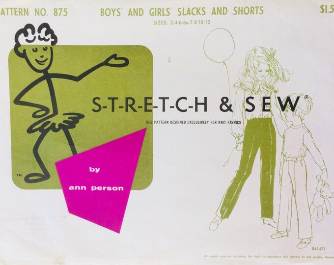 Stretch & Sew by Ann Person, Pattern 875, Vintage Sewing Pattern, Boys ...