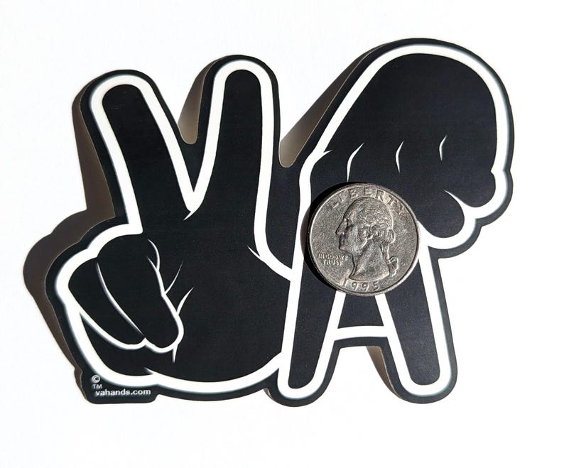 Virginia VA Hands Sticker V2.0 - Etsy