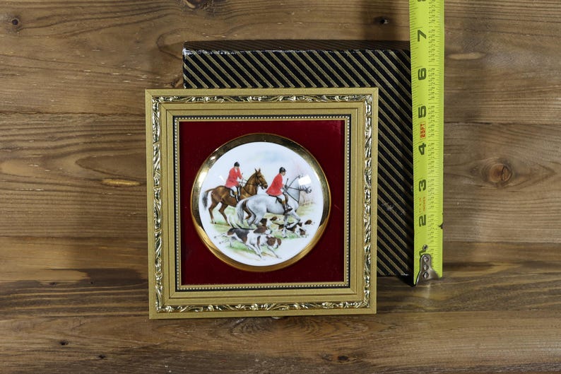 Vintage Framed Tile: Fox Hunting Decor Wall Hanging Countess Ceramics ...