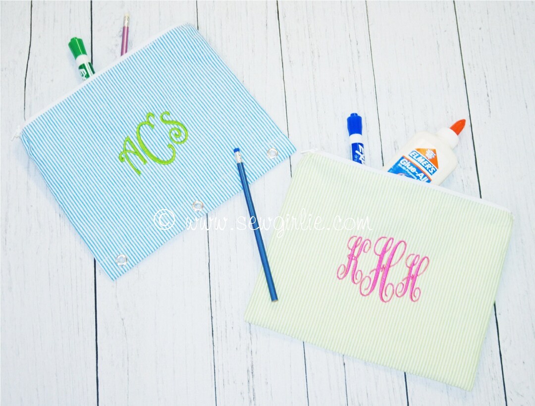 Personalized Preppy Monogrammed Pencil Pouch/back to School Pencil ...