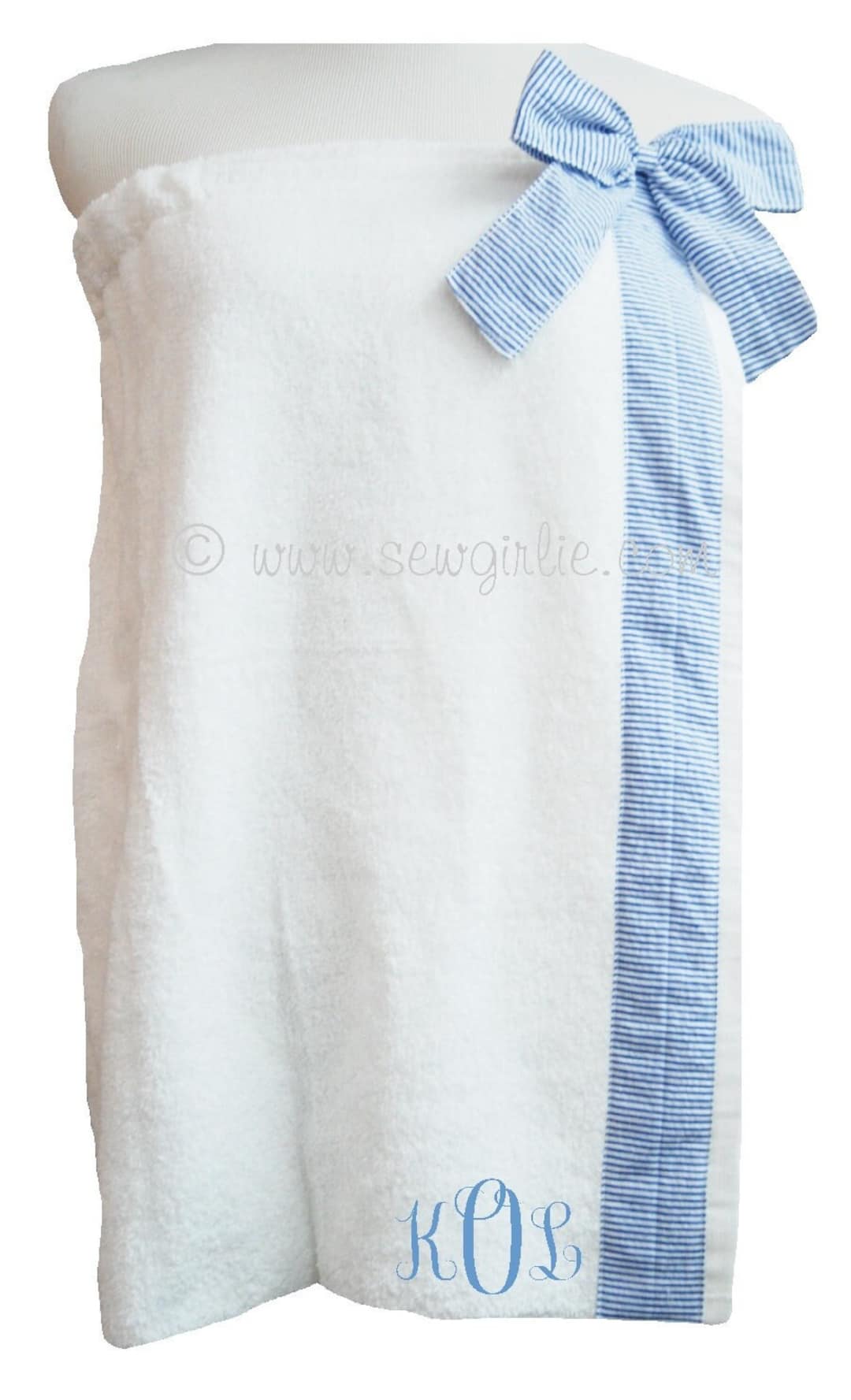 Personalized Preppy Monogrammed Seersucker Bath Wrap/towel Spa Wrap ...