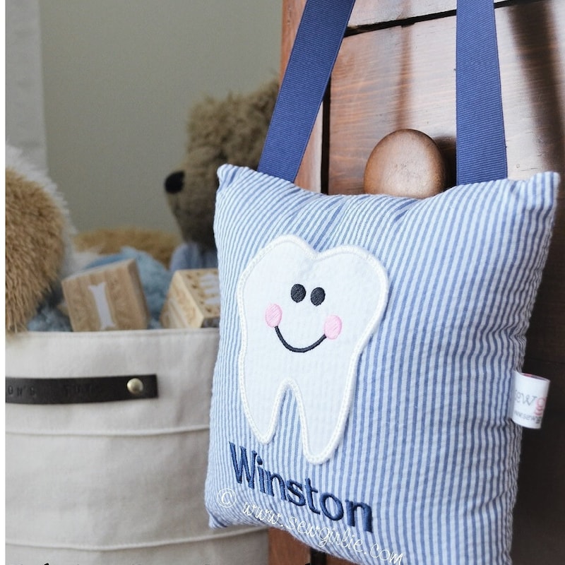 Monogrammed Tooth Pillow - Etsy