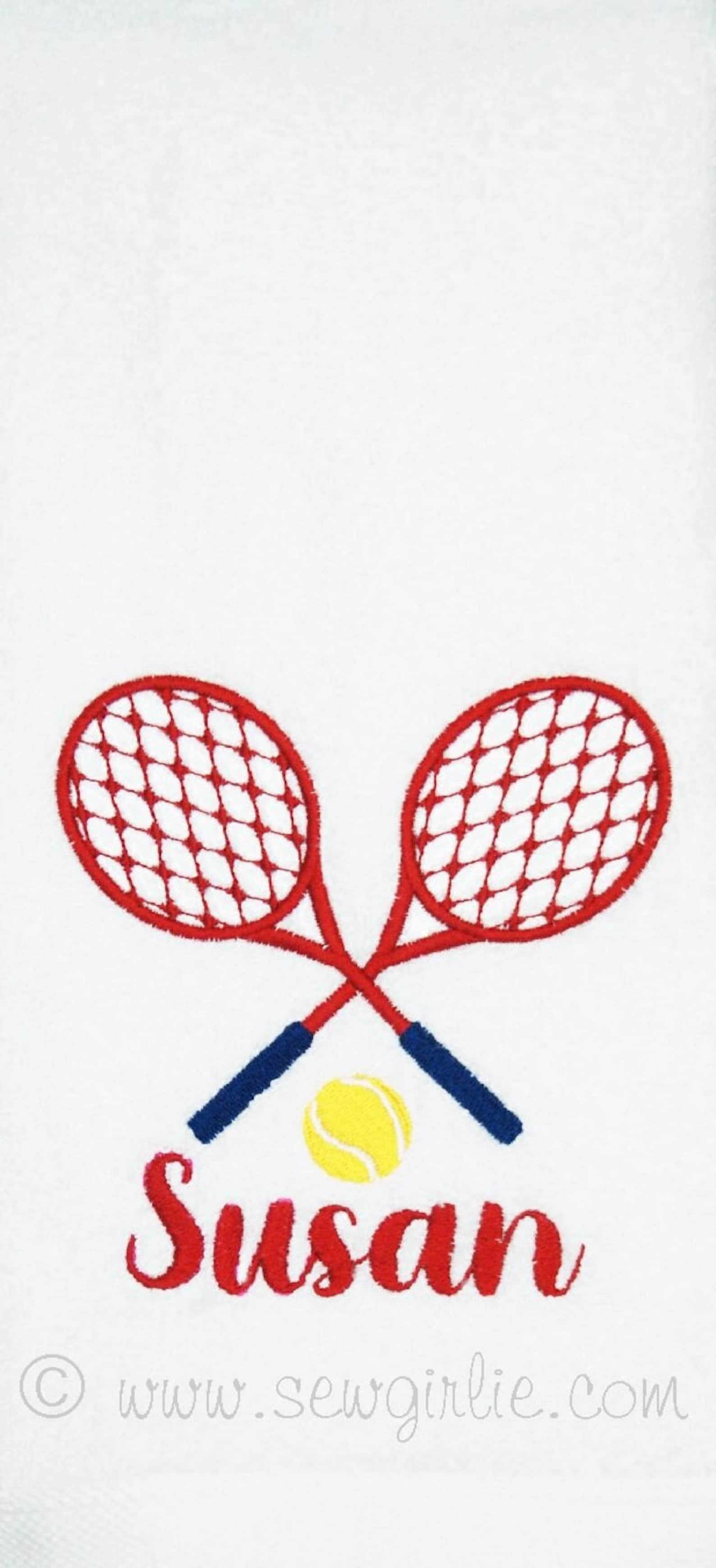 Personalized Preppy Monogrammed Tennis Towel With Racket/personalized ...