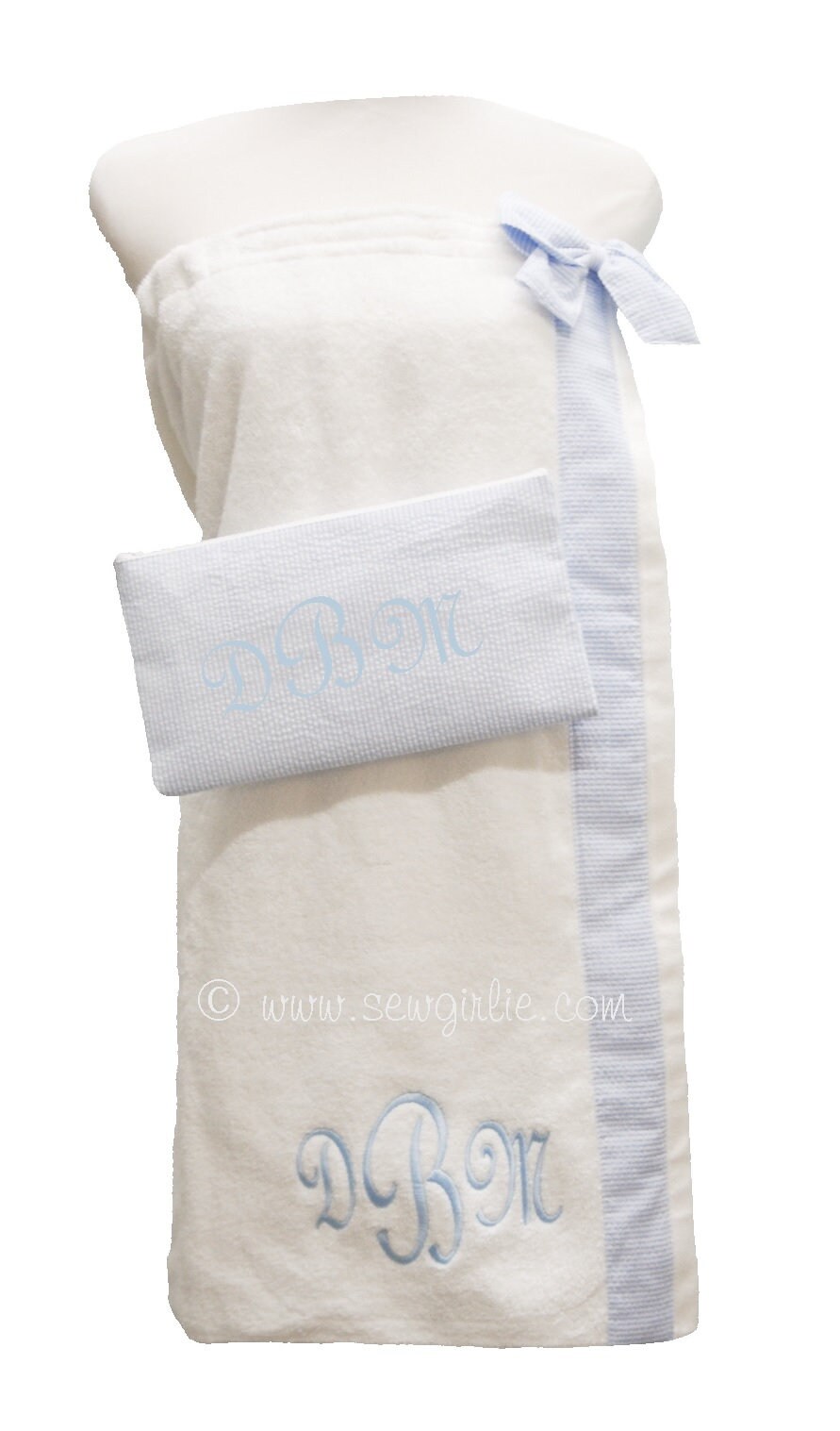 Personalized Preppy Monogrammed Seersucker Bath Wrap w/ | Etsy