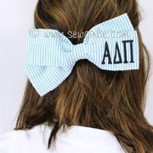 Personalized Preppy Monogrammed Seersucker Hair Bow - Etsy