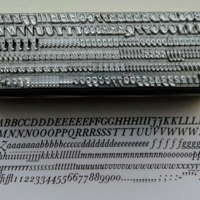 Baskerville 12 Point Roman Letterpress Metal Printing Type, Upper and ...