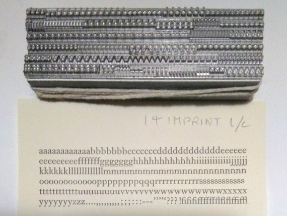 14 Point IMPRINT LOWERCASE Letterpress Metal Printing Type | Etsy