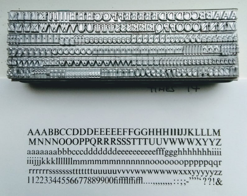 14 Point Times New Roman 3A Letterpress Metal Printing Type - Etsy