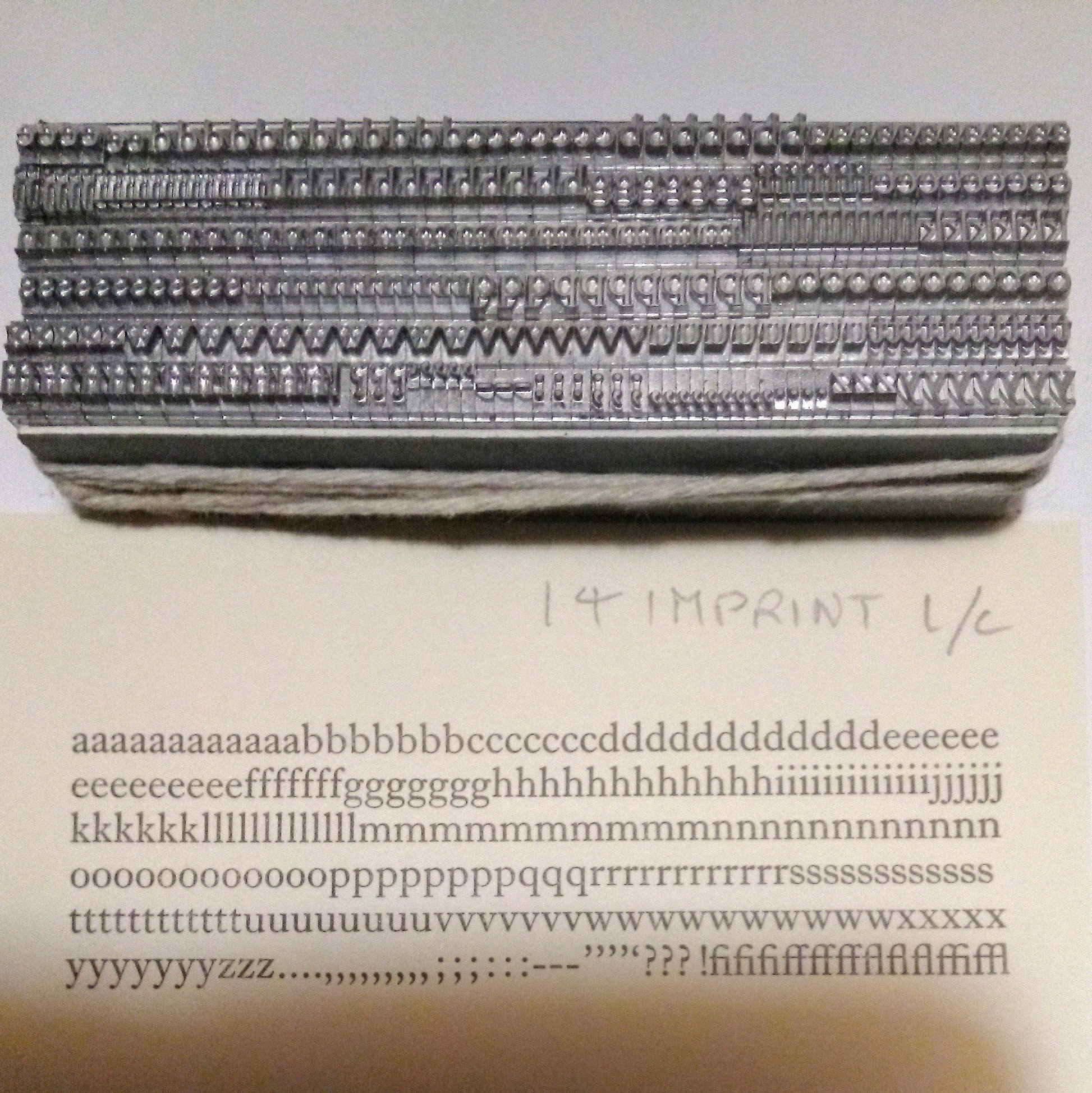 14 Point IMPRINT LOWERCASE Letterpress Metal Printing Type, Upper ...