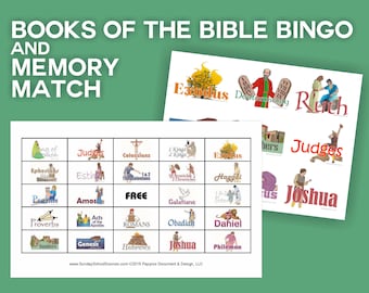 Books of the Bible Memory Card Game Printable - Etsy