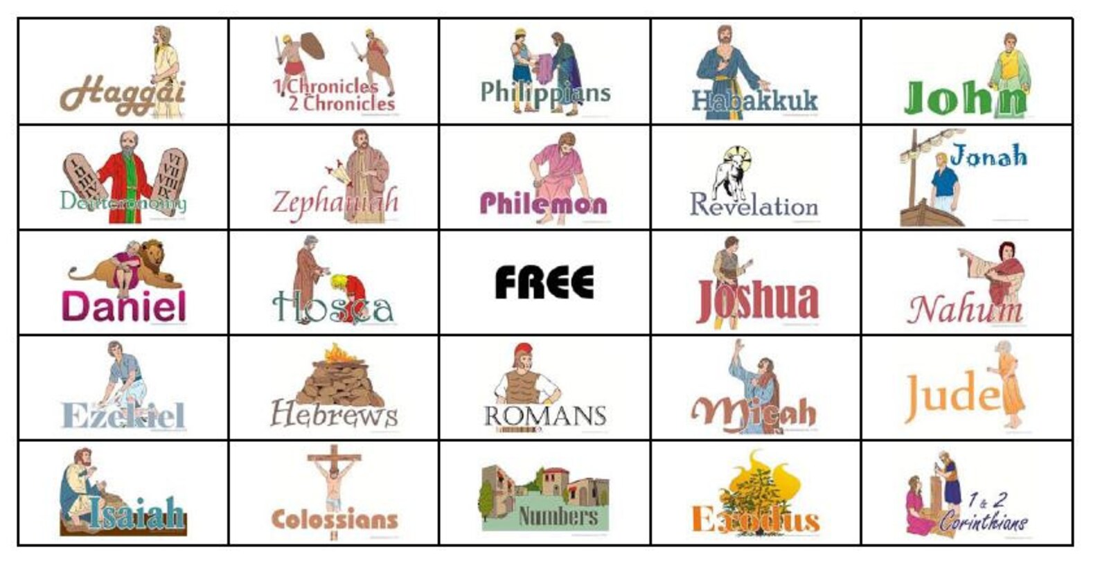 Books of the Bible Bingo 48 Printable Cards & Memory Match Game - Etsy