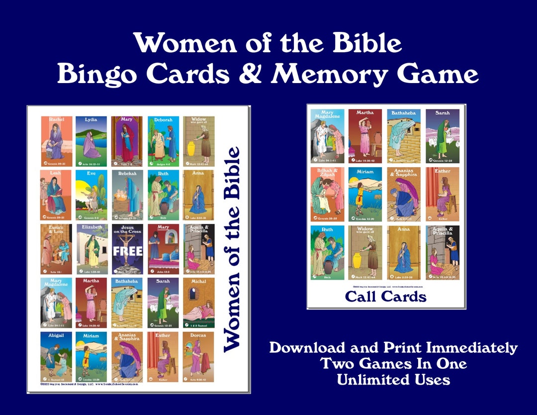 Women of the Bible Bingo and Memory Game - Etsy