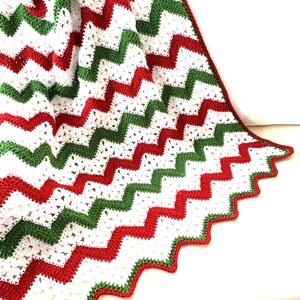 Traditional/retro Christmas Ripple Afghan, Hand Crocheted - Etsy