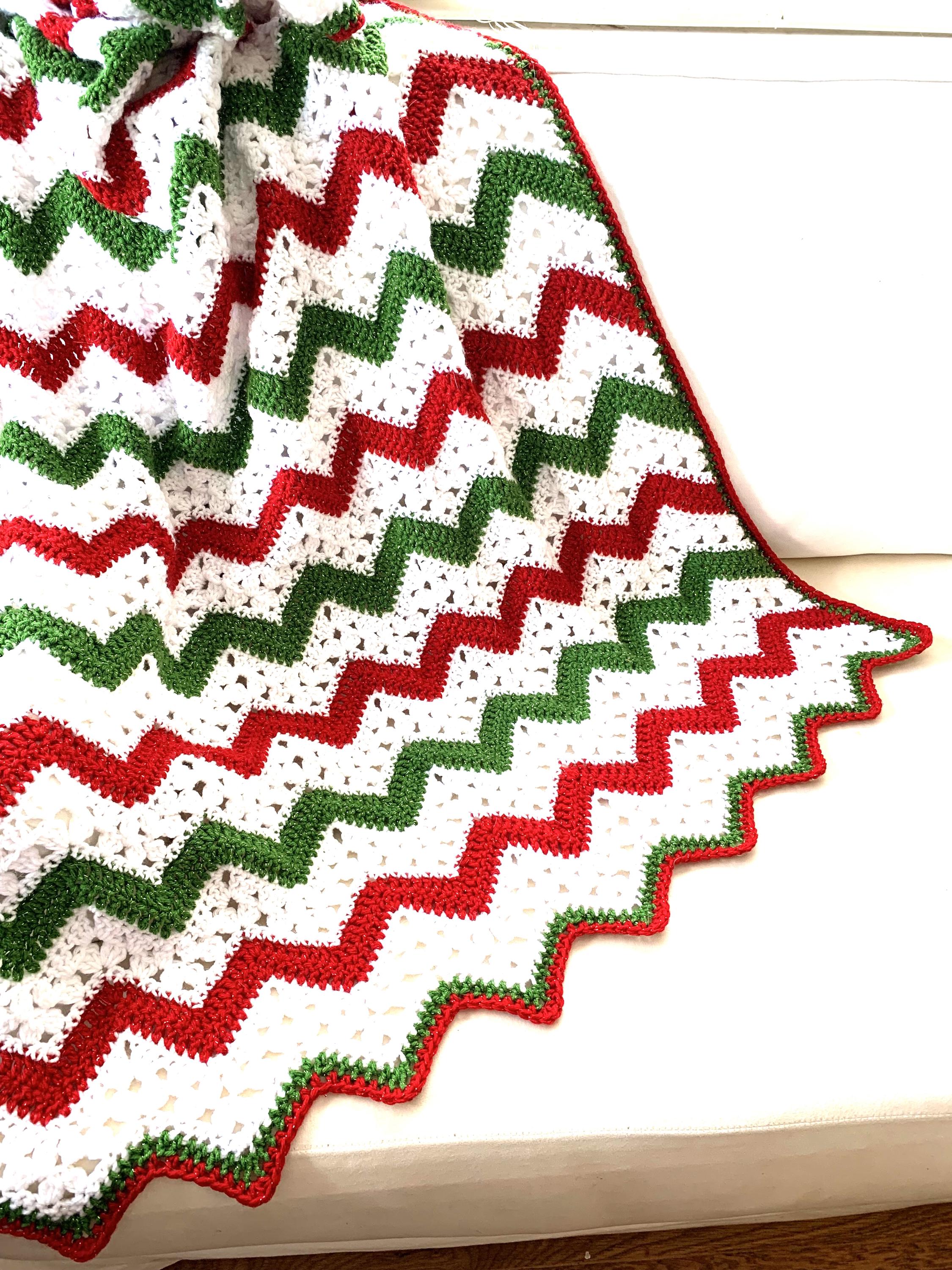 Traditional/retro Christmas Ripple Afghan, Hand Crocheted - Etsy