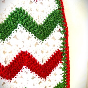 Traditional/retro Christmas Ripple Afghan, Hand Crocheted - Etsy
