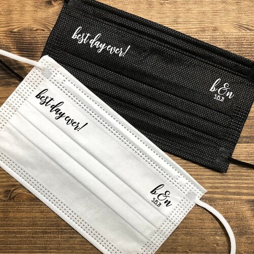 Disposable Wedding Masks for Guests Custom Disposable Mask - Etsy