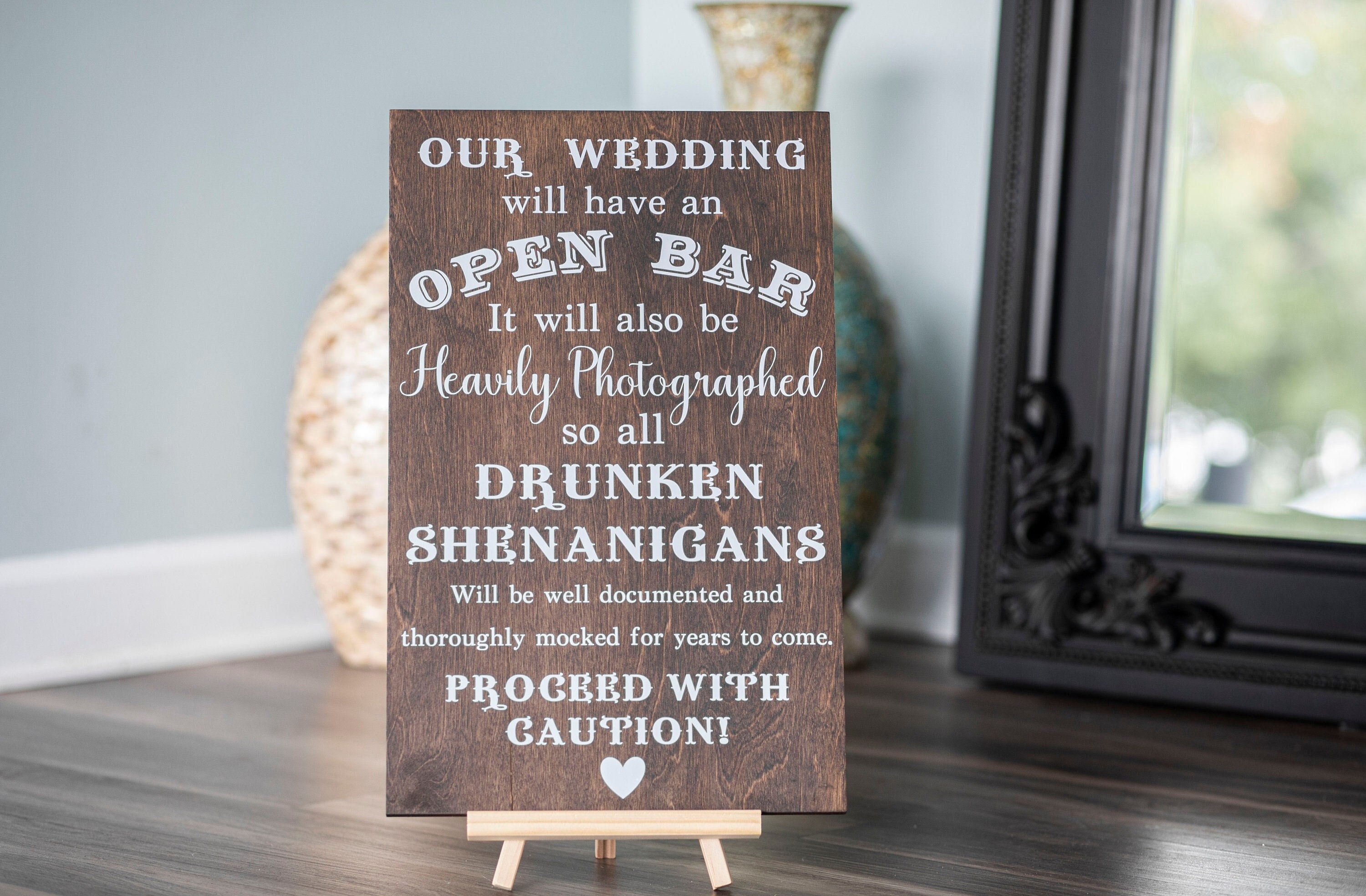 Bar Wedding Sign Bar Wedding Decor Open Bar Wedding Sign - Etsy