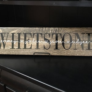 Personalized Ceramic Wood Tile Sign - Last Name Faux Wood Sign - Oak ...