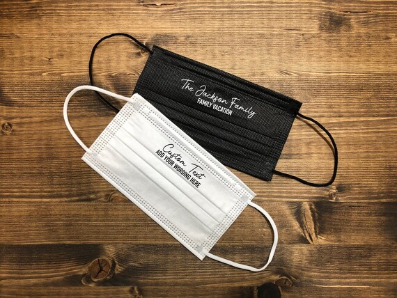 Custom Disposable Masks for Guests Personalized Masks Bridal - Etsy