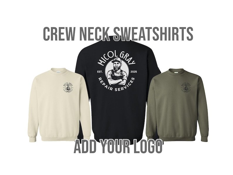 Custom Sweatshirt Business Crew Neck Sweatshirts With Logo Personalized ...