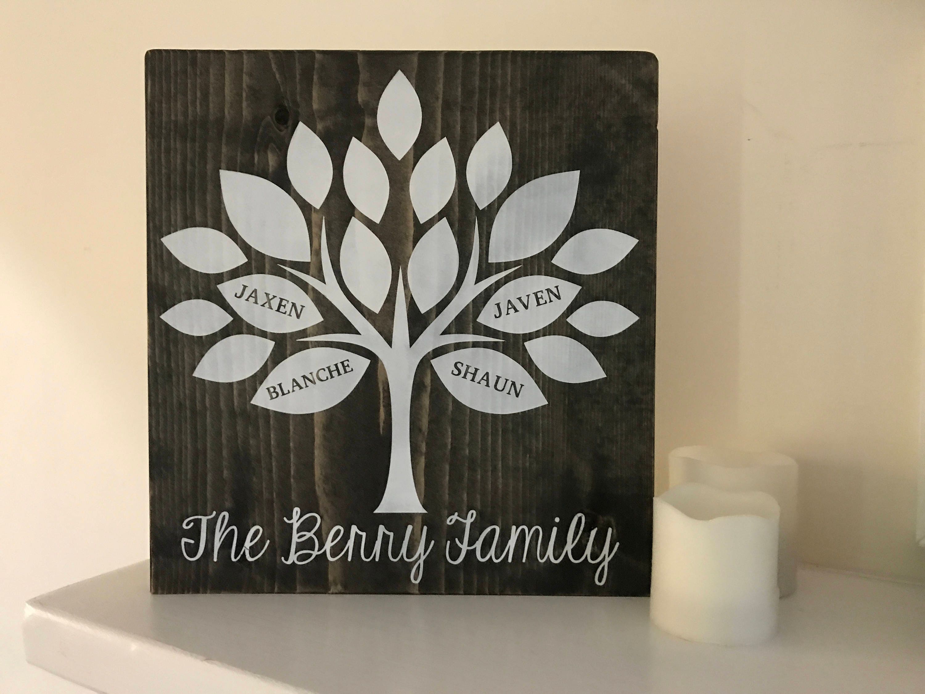 Family Tree Sign Wooden Family Tree Sign Our Family Sign | Etsy