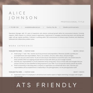 ATS Friendly Resume Template for Google Docs and Microsoft Word,cover ...
