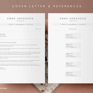 ATS Friendly Resume Template for Microsoft Word Cover Letter and ...