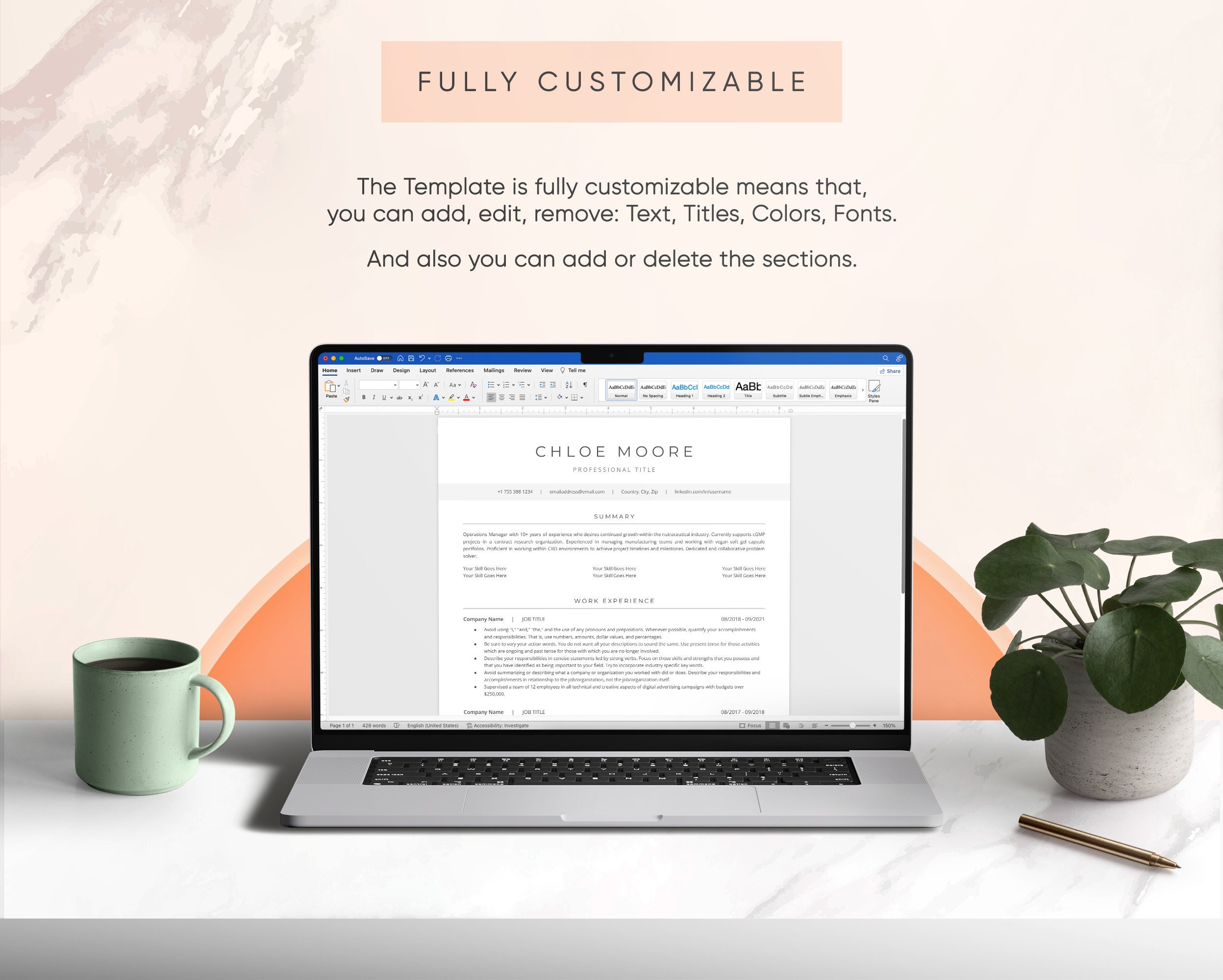 ATS Friendly Template for Google Docs and Microsoft Word - Etsy