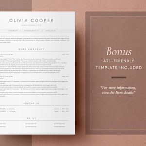 Clean Modern Resume Template 4 Page | CV Template + Cover Letter ...