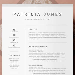 Clean and Modern Resume Template Word CV Template Cover Letter ...