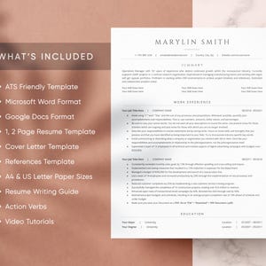 ATS Friendly Template for Google Docs and Microsoft Word, Cover Letter ...