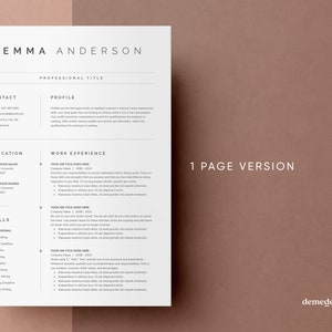 Clean Modern Resume Template 4 Page | CV Template + Cover Letter ...
