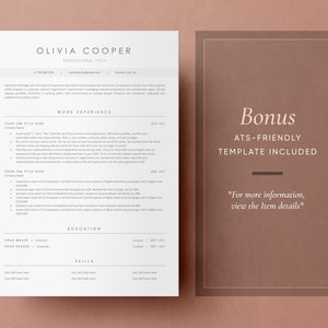 Clean Modern Resume Template 4 Page CV Template Cover Letter References ...